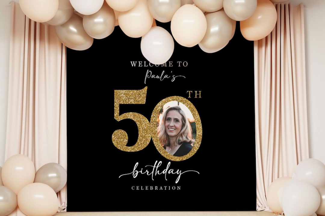 Personalized 50th Birthday Backdrop Welcome Party Tapestry Custom 50th ...
