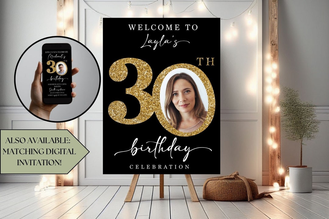 Custom 30th Birthday Party Welcome Sign 30th Birthday Celebration 30th ...