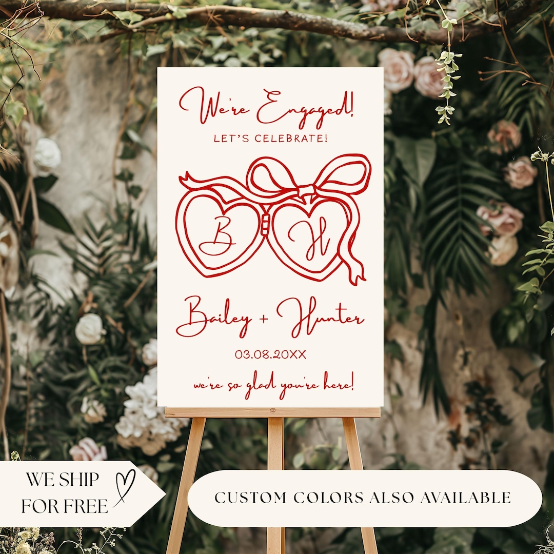 Hand-drawn Initials Heart Locket Welcome Sign | Whimsical Personalized ...