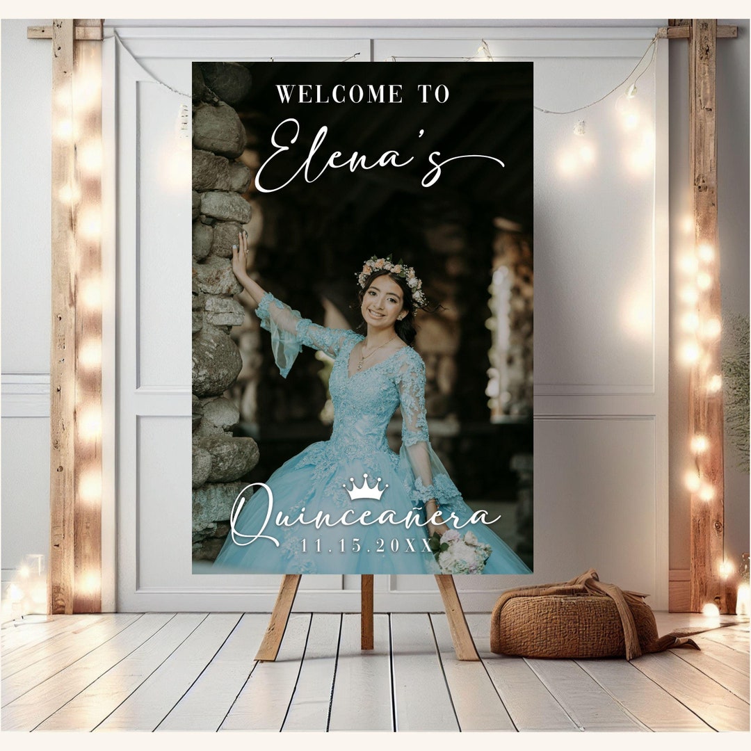 Custom 15th Birthday Party Welcome Sign Quinceanera Entrance Sign 15th ...