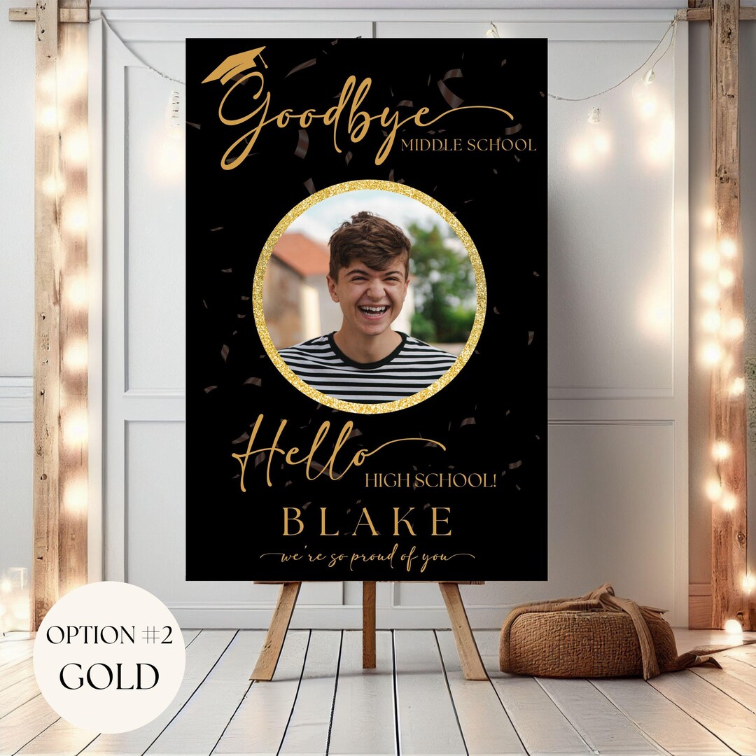 Graduation Middle School Welcome Sign Jr. High Graduation Custom Grad ...