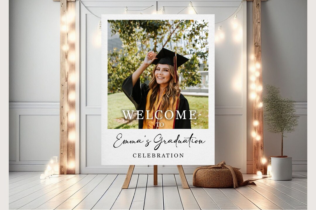 Graduation Party Welcome Sign Custom Photo Grad Party Sign Personalized ...