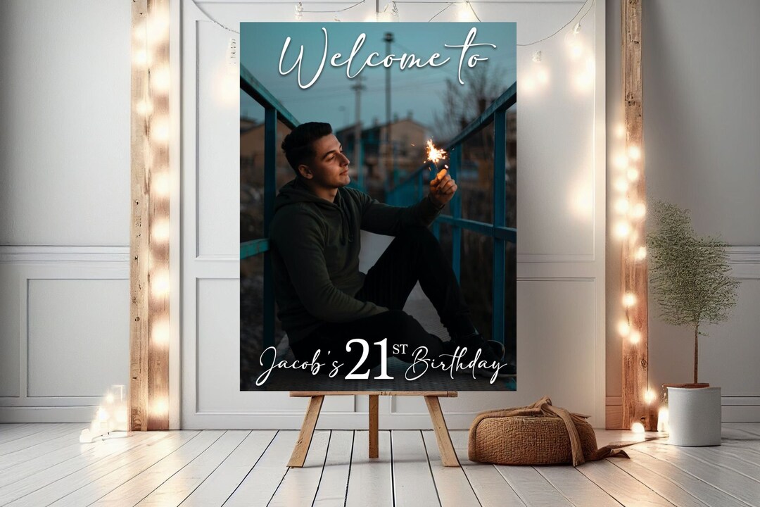 Custom 21st Birthday Party Welcome Sign 21st Birthday Celebration 21st ...