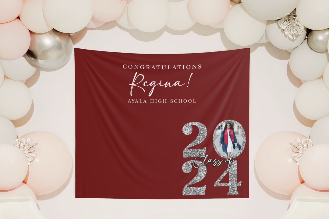 Custom Graduation Party Backdrop Tapestry Grad Party Backdrop Sign for ...
