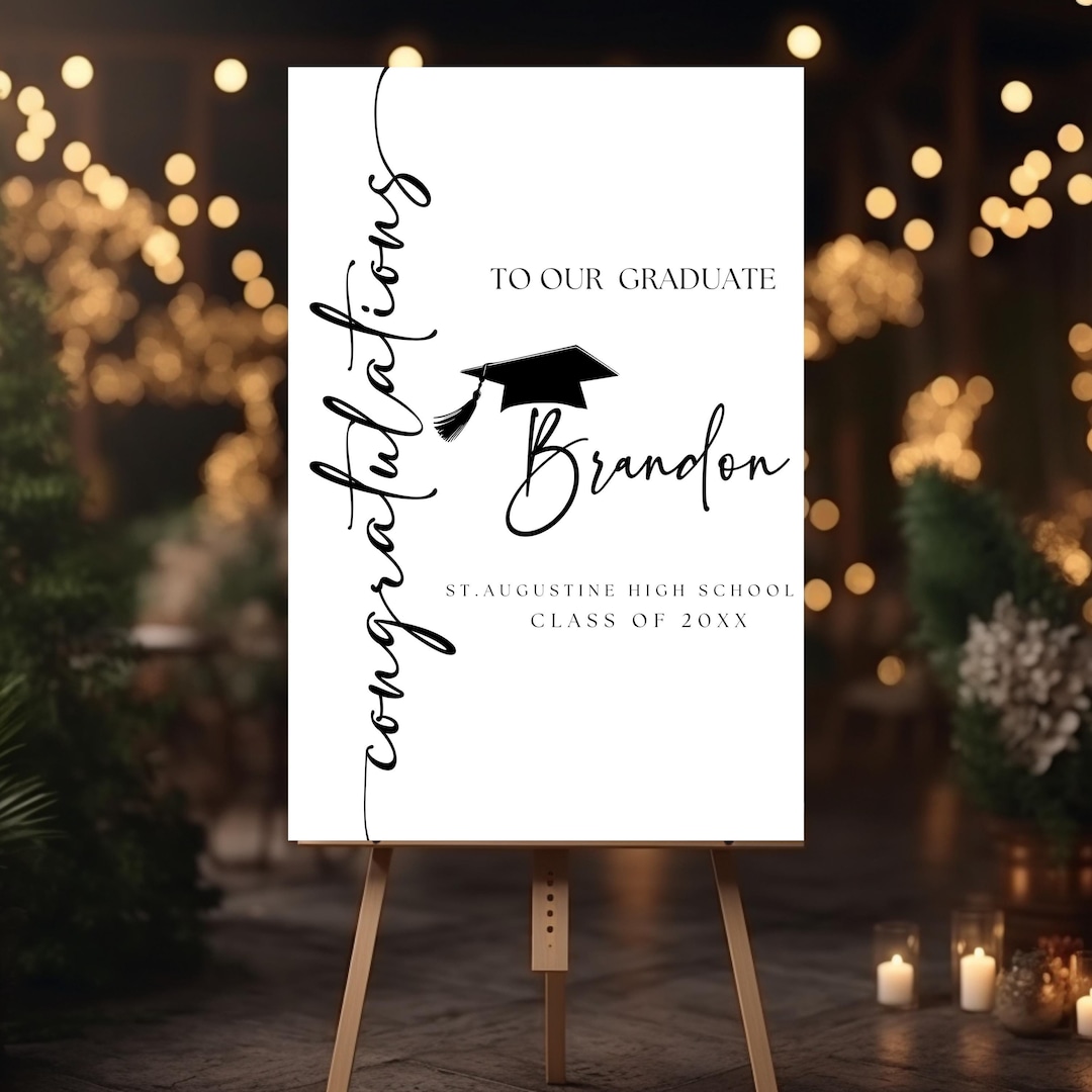 Graduation Welcome Party Sign Custom Grad Party Sign Personalized ...