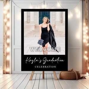 Graduation Party Welcome Sign Custom Photo Grad Party Sign Personalized ...