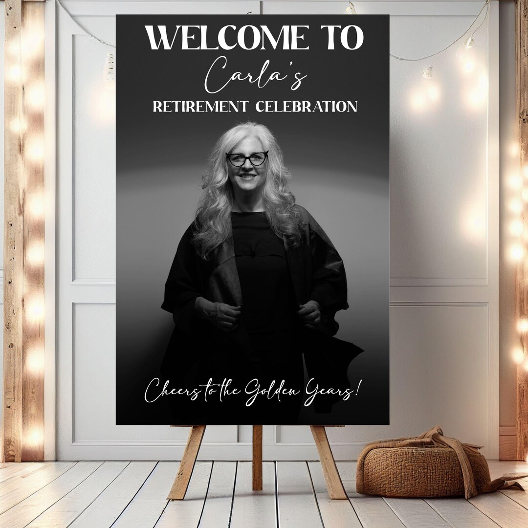 Retirement Welcome Sign Custom Retirement Sign Retirement Party Decor ...