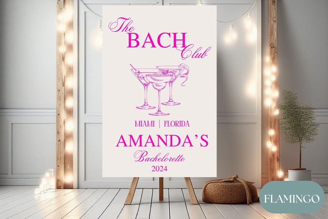 Bach Club Bachelorette Party Welcome Sign Social Club Custom ...