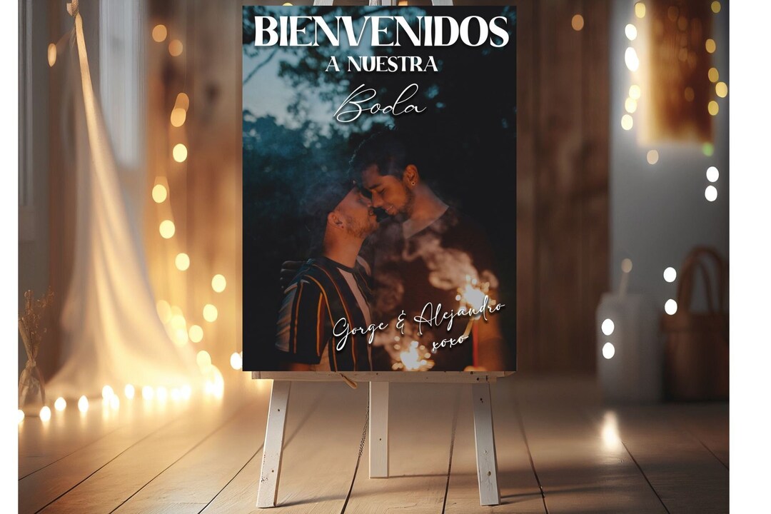 Spanish Wedding Welcome Sign Custom Photo Elegant Welcome Sign for ...