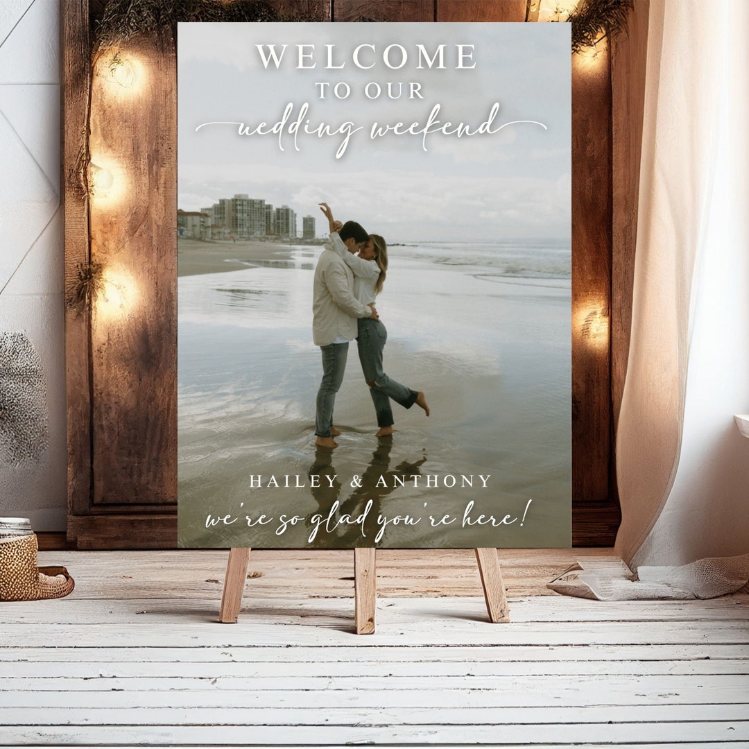 Wedding Welcome Party Sign Wedding Weekend Custom Welcome Sign Elegant ...