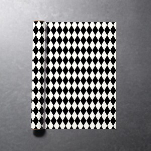 Harlequin Gift Wrapping Paper Black and White Gift Wrapping Paper ...