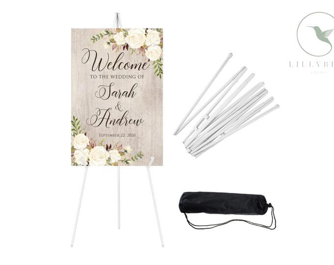 Large White Metal Easel Stand 66 Sign Tripod for Weddings Stand ...