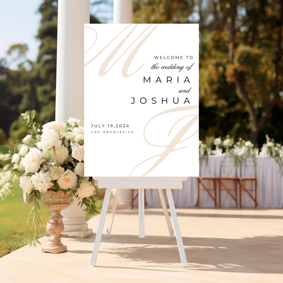 Elegant Wedding Welcome Sign Custom Wedding Ceremony Welcome Sign ...