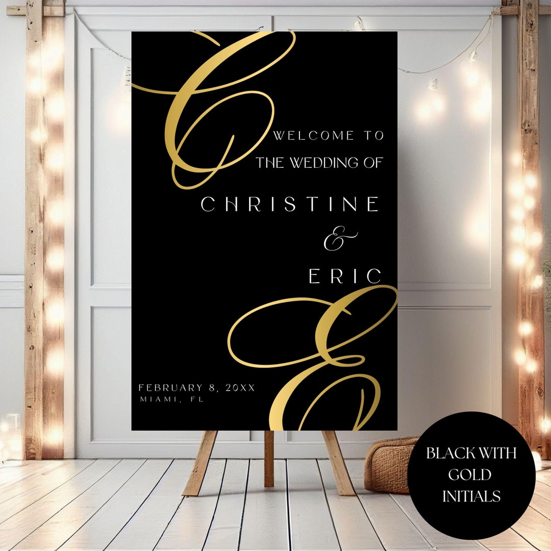 Wedding Welcome Sign Custom Elegant Welcome Sign for Wedding ...