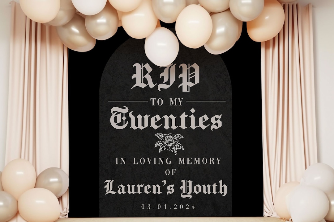 Custom RIP 20s Birthday Backdrop Welcome Party Tapestry 30th Birthday ...