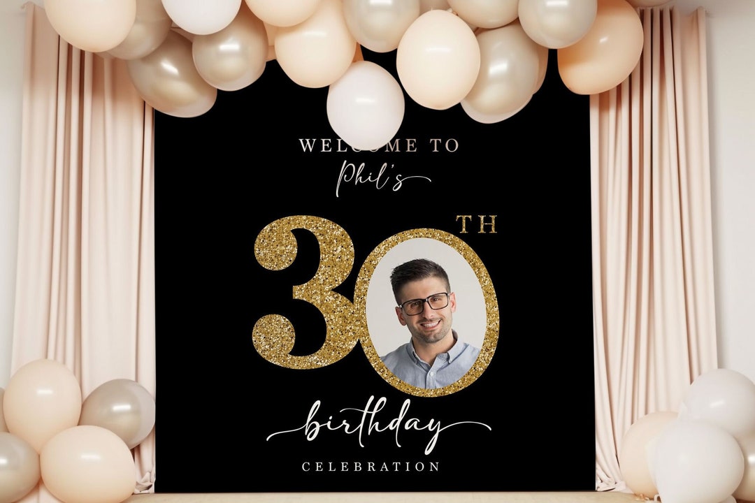 Custom 30th Birthday Backdrop Welcome Party Tapestry 30th Birthday ...