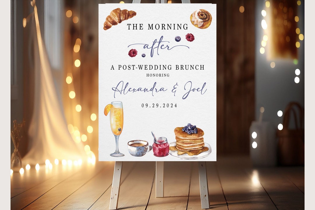 Wedding Morning After Brunch Wedding Welcome Sign Custom Brunch Sign ...