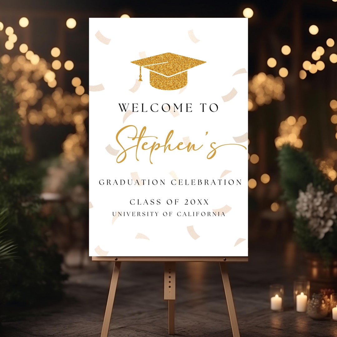 Graduation Welcome Party Sign Custom Grad Party Sign Personalized ...