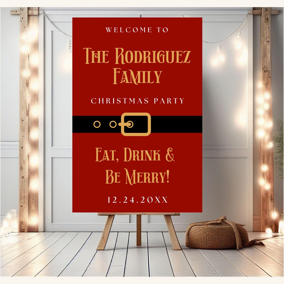 Custom Family Christmas Party Welcome Sign Family Holiday Party ...