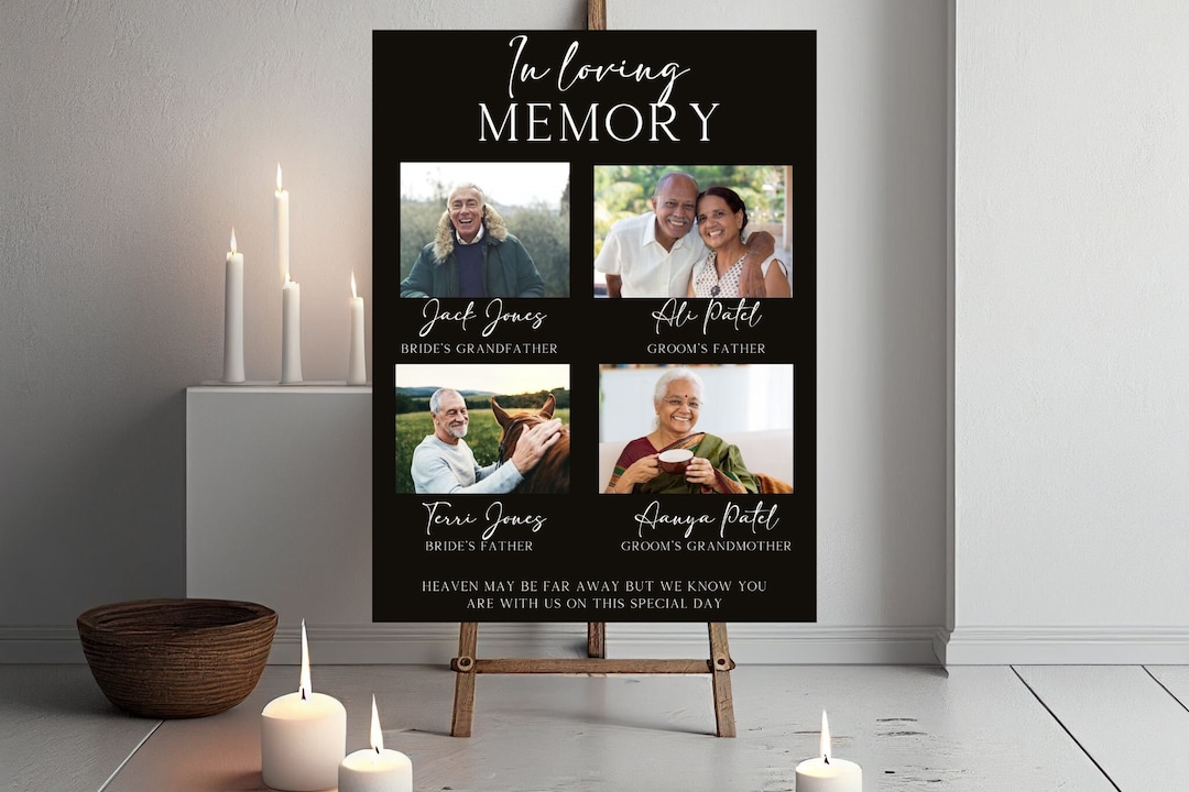In Loving Memory Wedding Memorial Sign Memorial Portrait Sign Custom ...