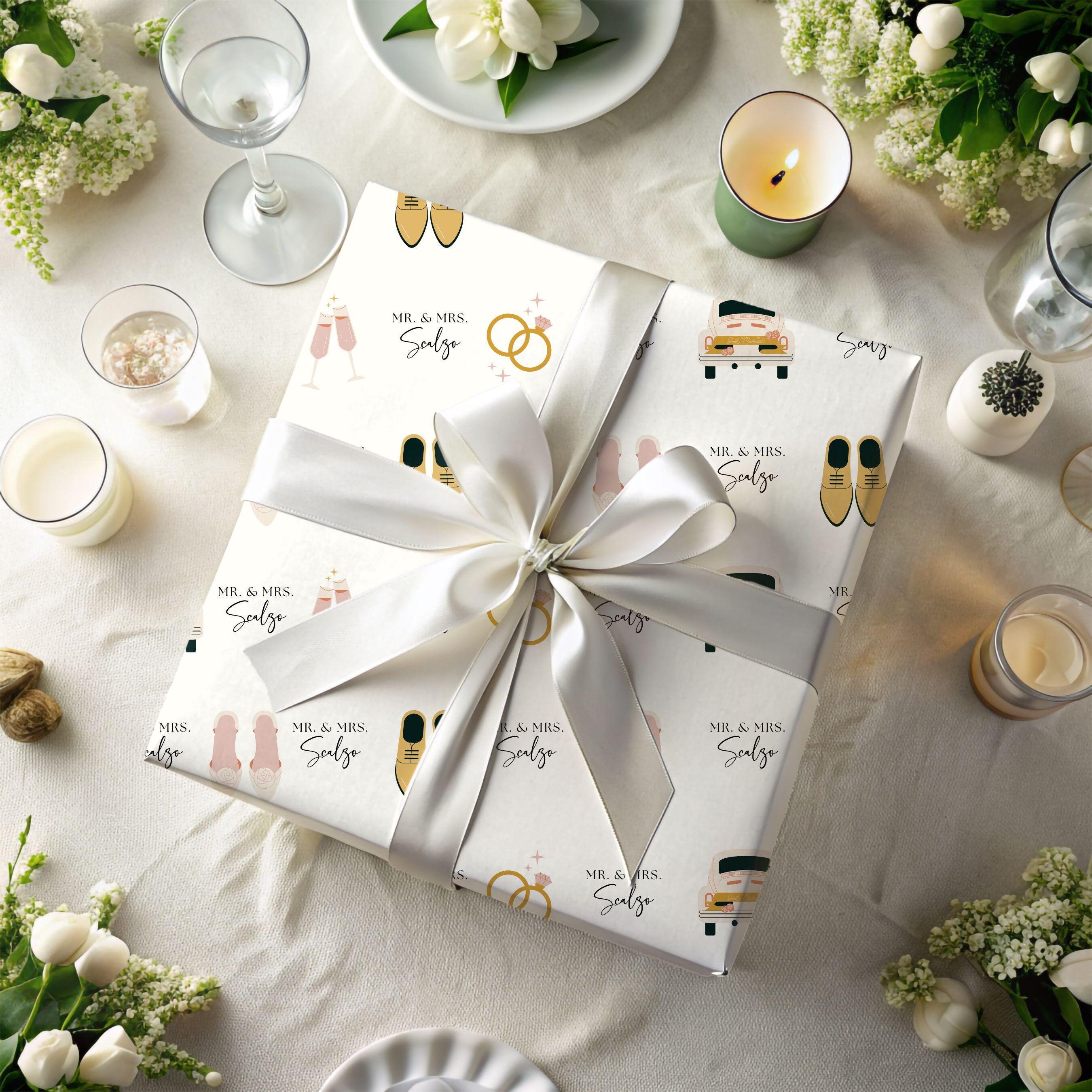 Wedding Gift Wrapping Paper Personalized Bridal Shower Gift Wrap ...
