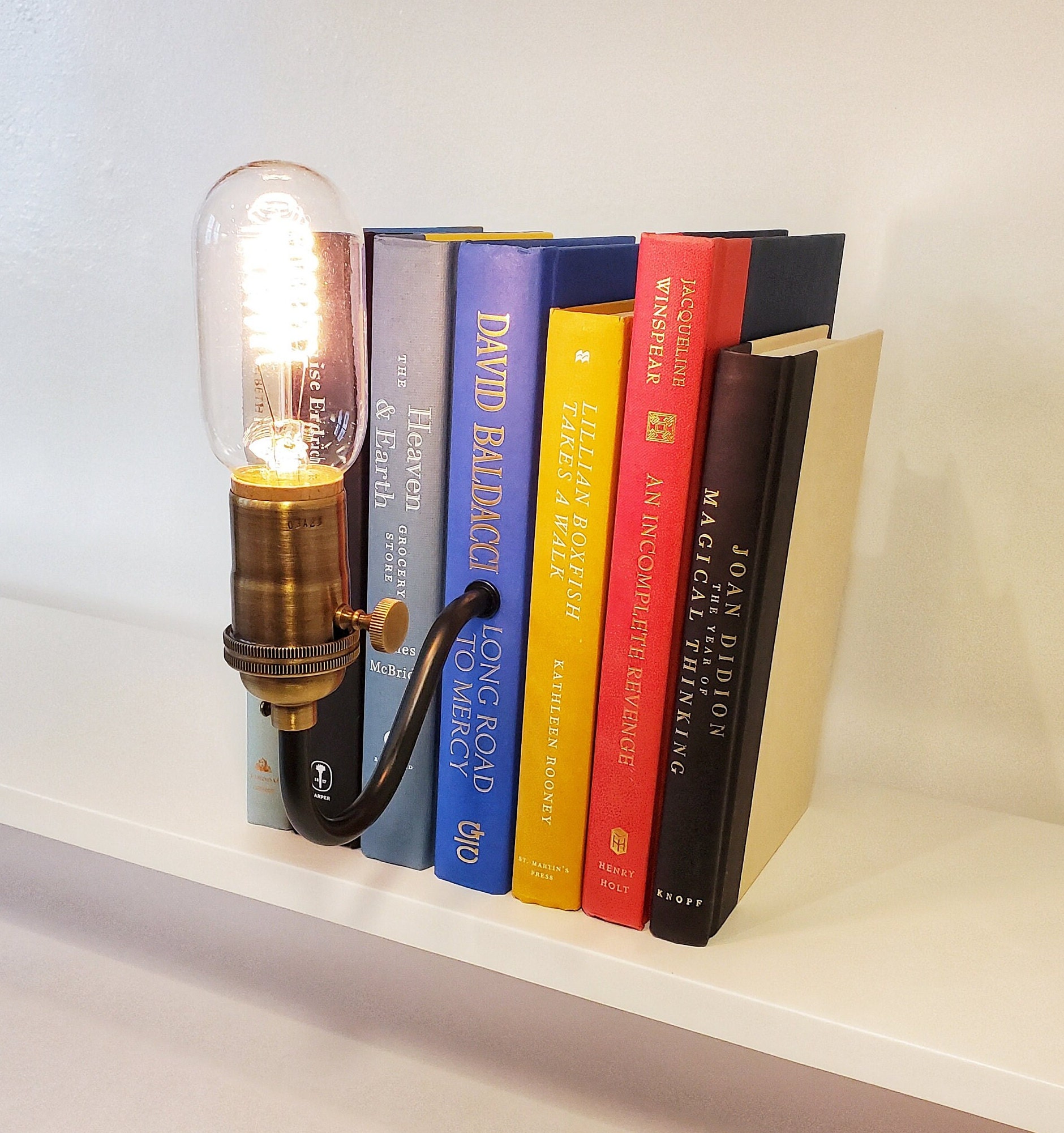 Bookshelf Lamp. Bookcase Light. Bookcase/bookshelf Decor. Book Sconces ...