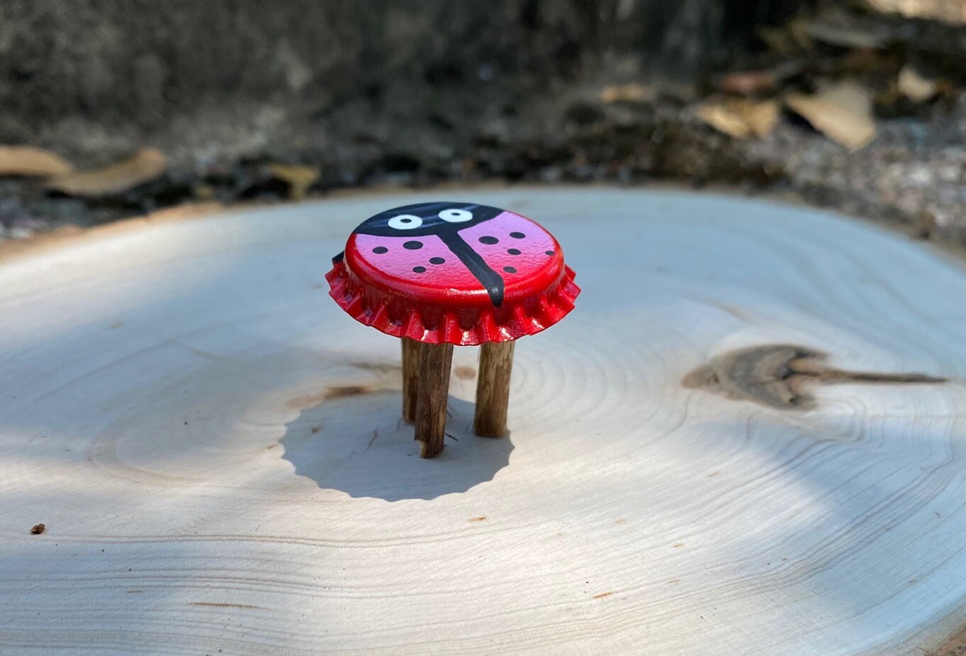 Miniature Ladybug Garden Chair, Fairy Garden, Gnome Garden, Ladybug ...