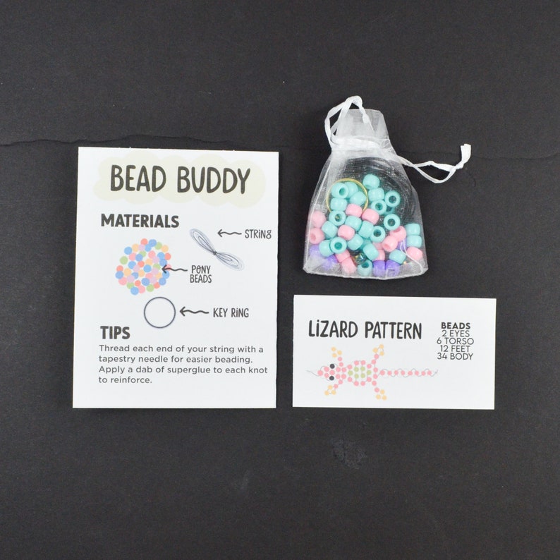 Lizard Bead Buddy Pony Bead Keychain Kit - Etsy