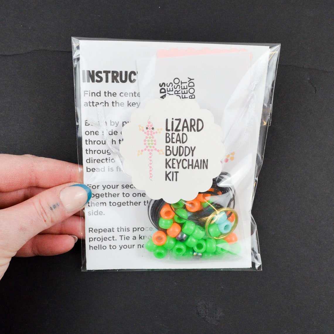 Lizard Bead Buddy Pony Bead Keychain Kit - Etsy