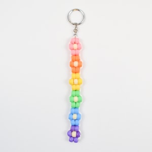 Rainbow Flower Chain Bead Buddy Pony Bead Keychain Kit - Etsy