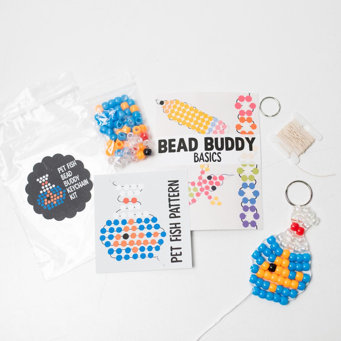 DIY Pet Fish Bead Buddy Pony Bead Keychain Kit - Etsy