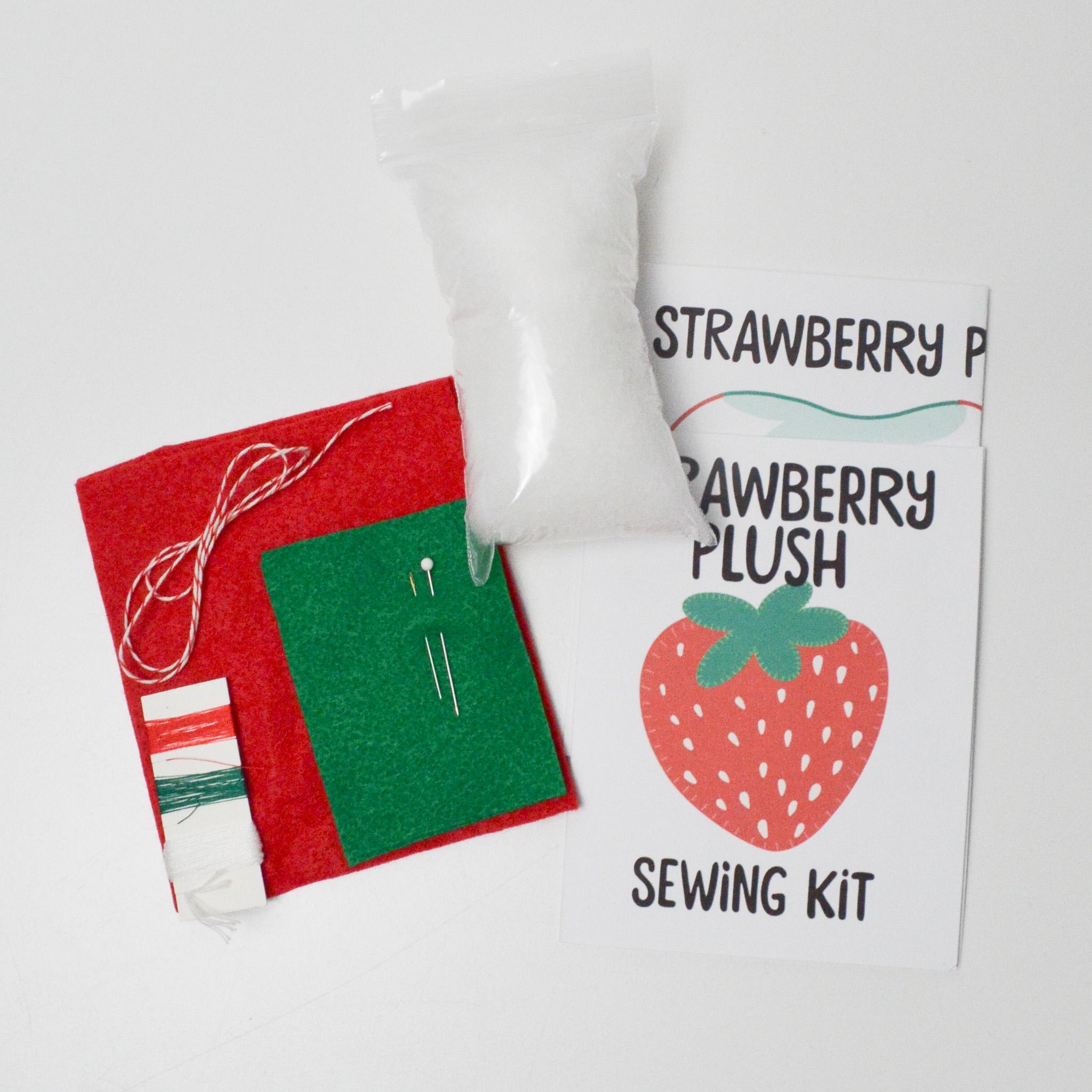 DIY Strawberry Plush Felt Kit Hand Sewing Project - Etsy