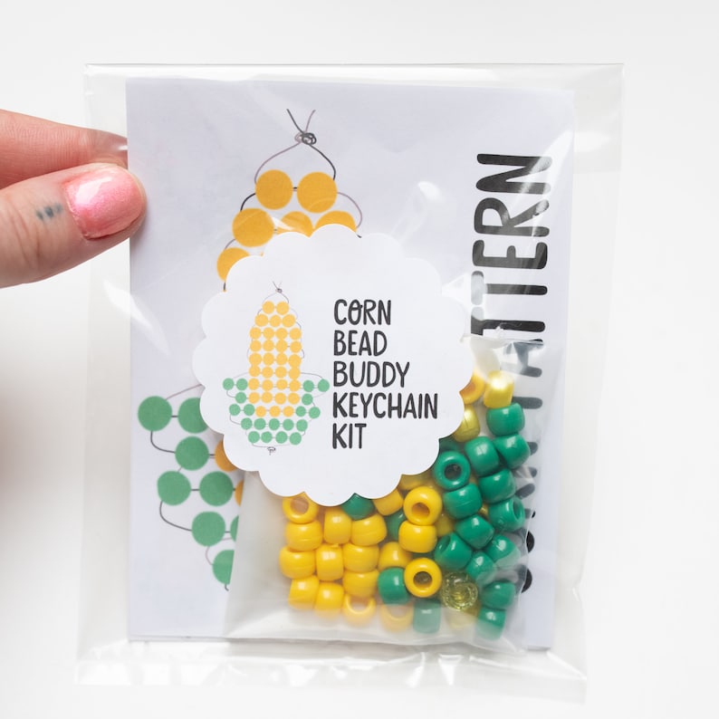 DIY Corn Bead Buddy Pony Bead Keychain Kit - Etsy