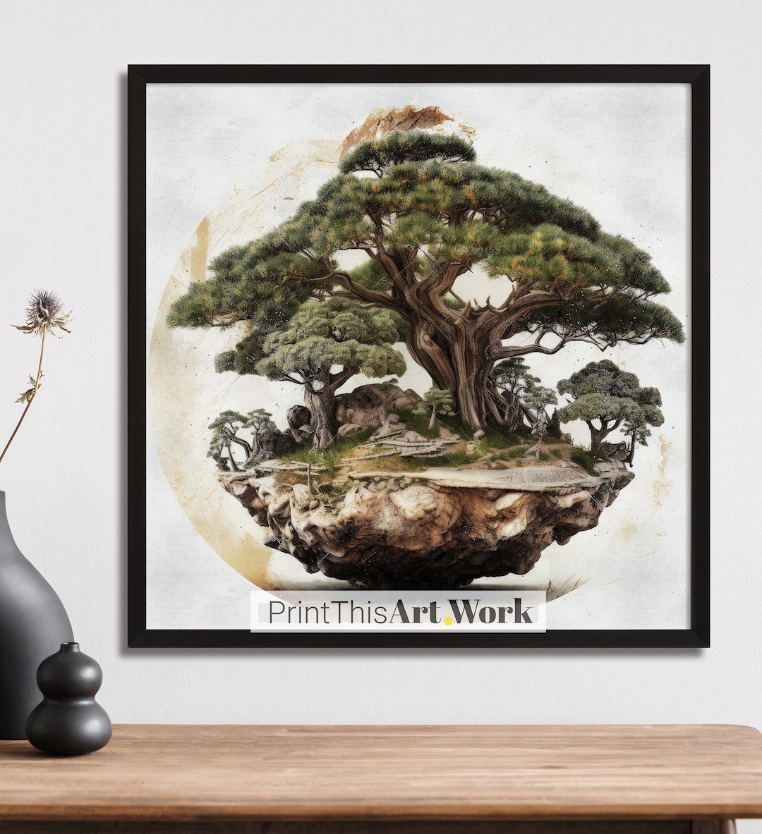 Bonsai Little Planet | Blp 2 | Pencil Painting | Printable Artwork ...