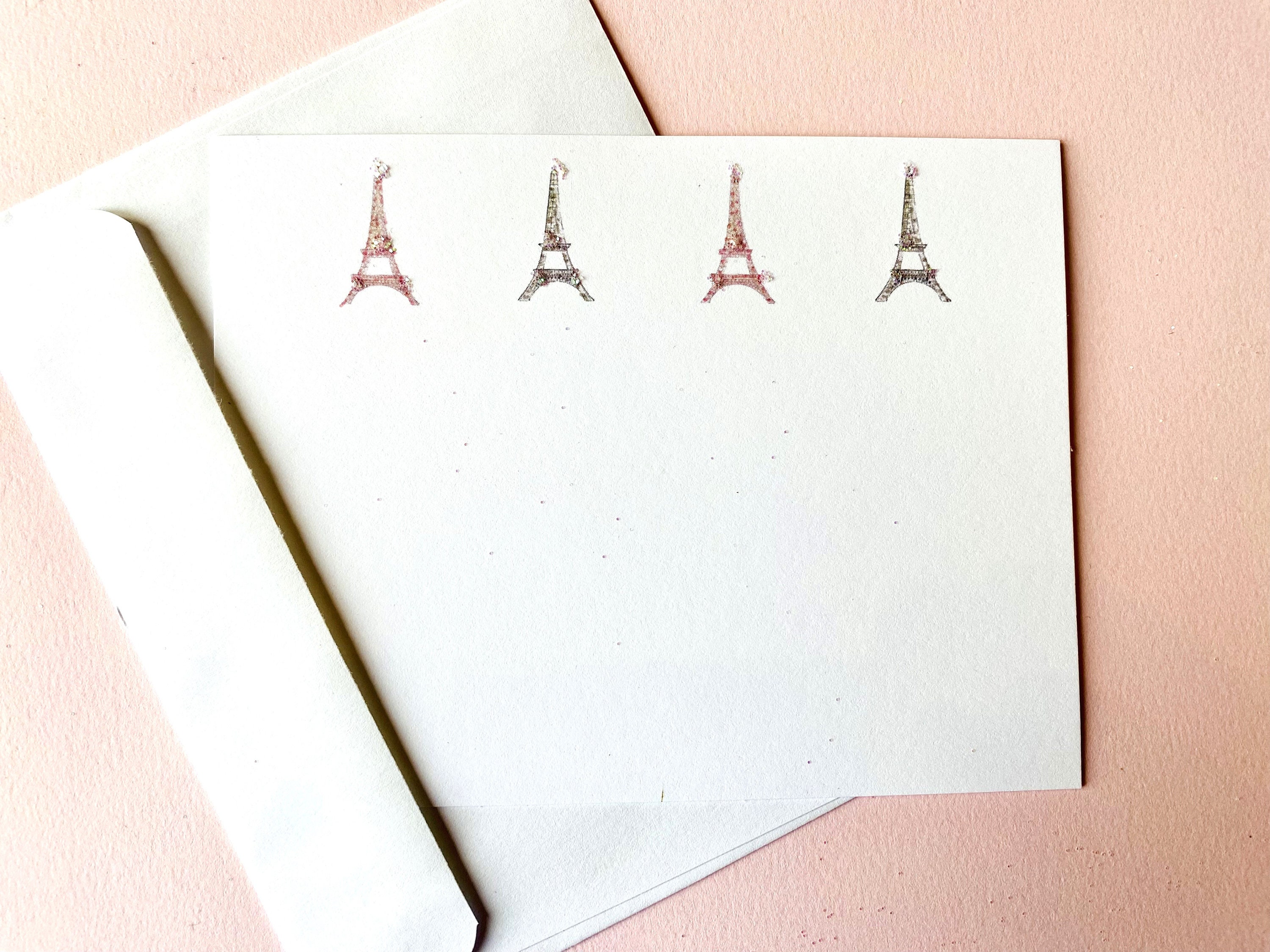 Flat Notecards Eiffel Tower Personalized Blank Stationery Cards 10 per ...
