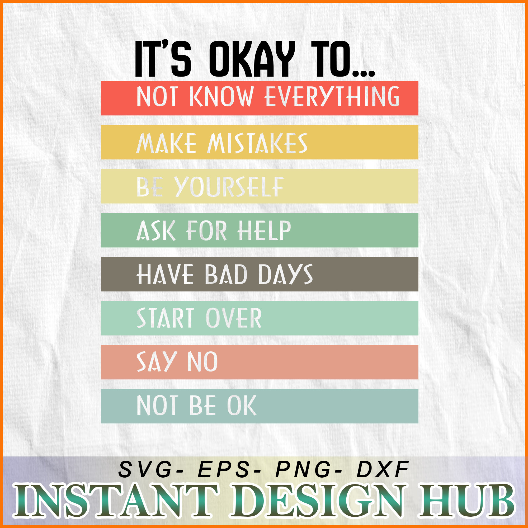 It's Ok, NOT to Be OK SVG, Dxf, Eps, Png File, Cricut, Cameo ...