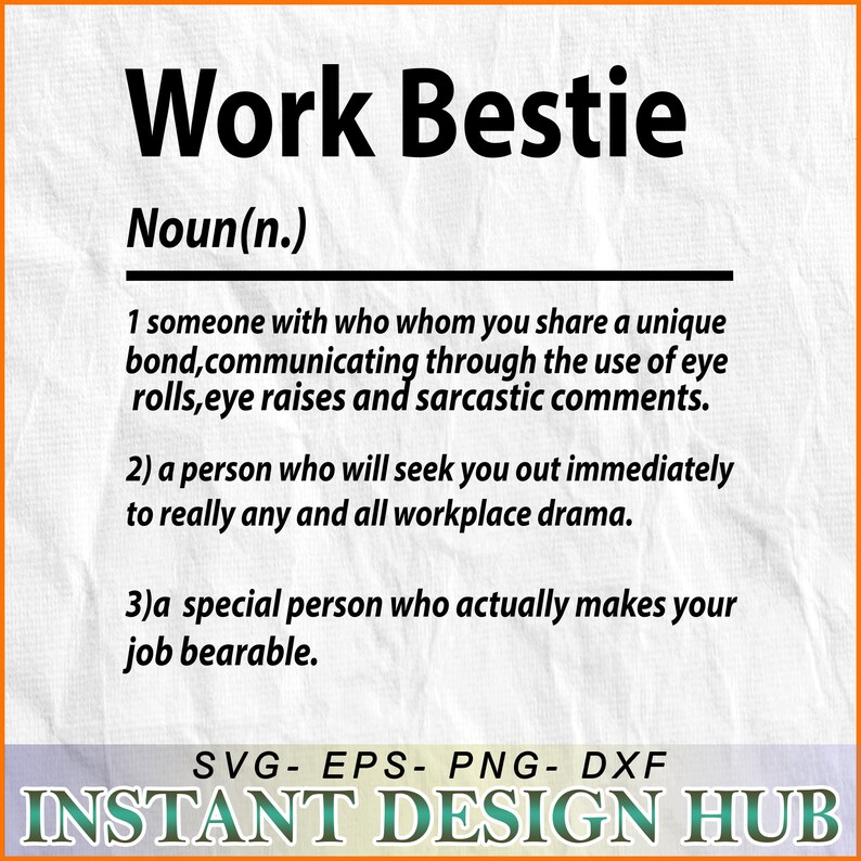 WORK BESTIE Noun n. SVG Dxf Eps Png File Cricut - Etsy Canada