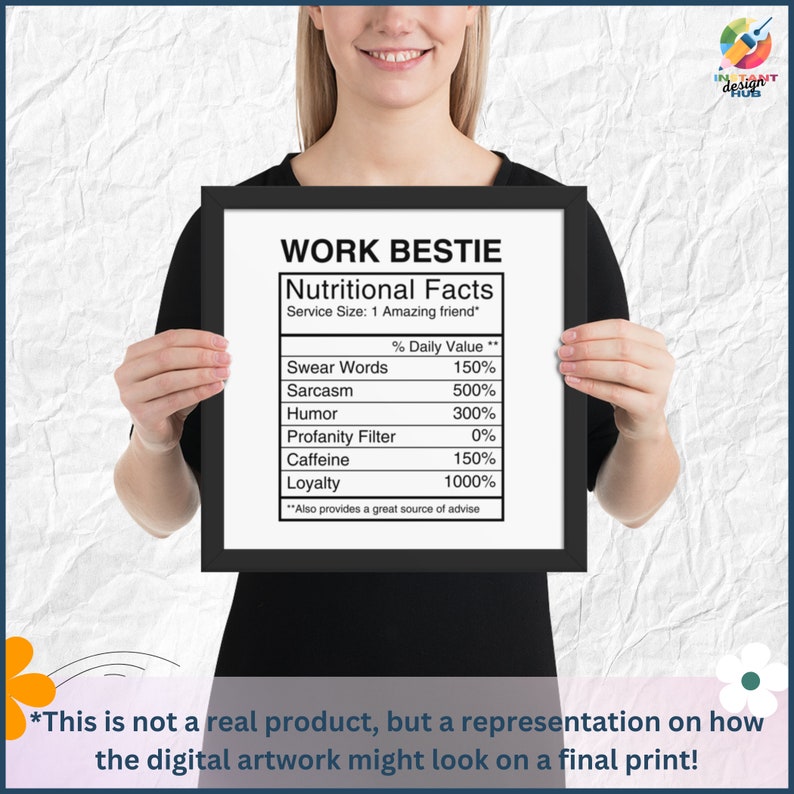 Work Bestie Nutritional Facts Svg Dxf Eps Png File Cricut Digital