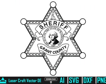 Sheriff Badge Logo Seal Custom Ai Vector SVG DXF PNG - Etsy