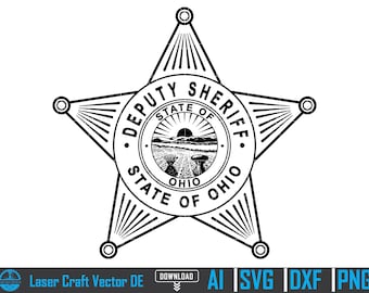Ohio Deputy Sheriff Badge Logo Seal Custom Ai Vector - Etsy