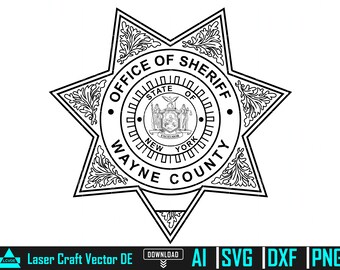 Sheriff Badge Logo Seal Custom Ai Vector SVG DXF PNG - Etsy