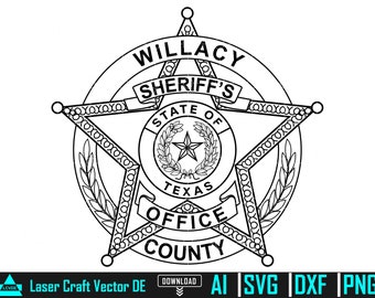 Sheriff Badge Logo Seal Custom Ai Vector SVG DXF PNG - Etsy