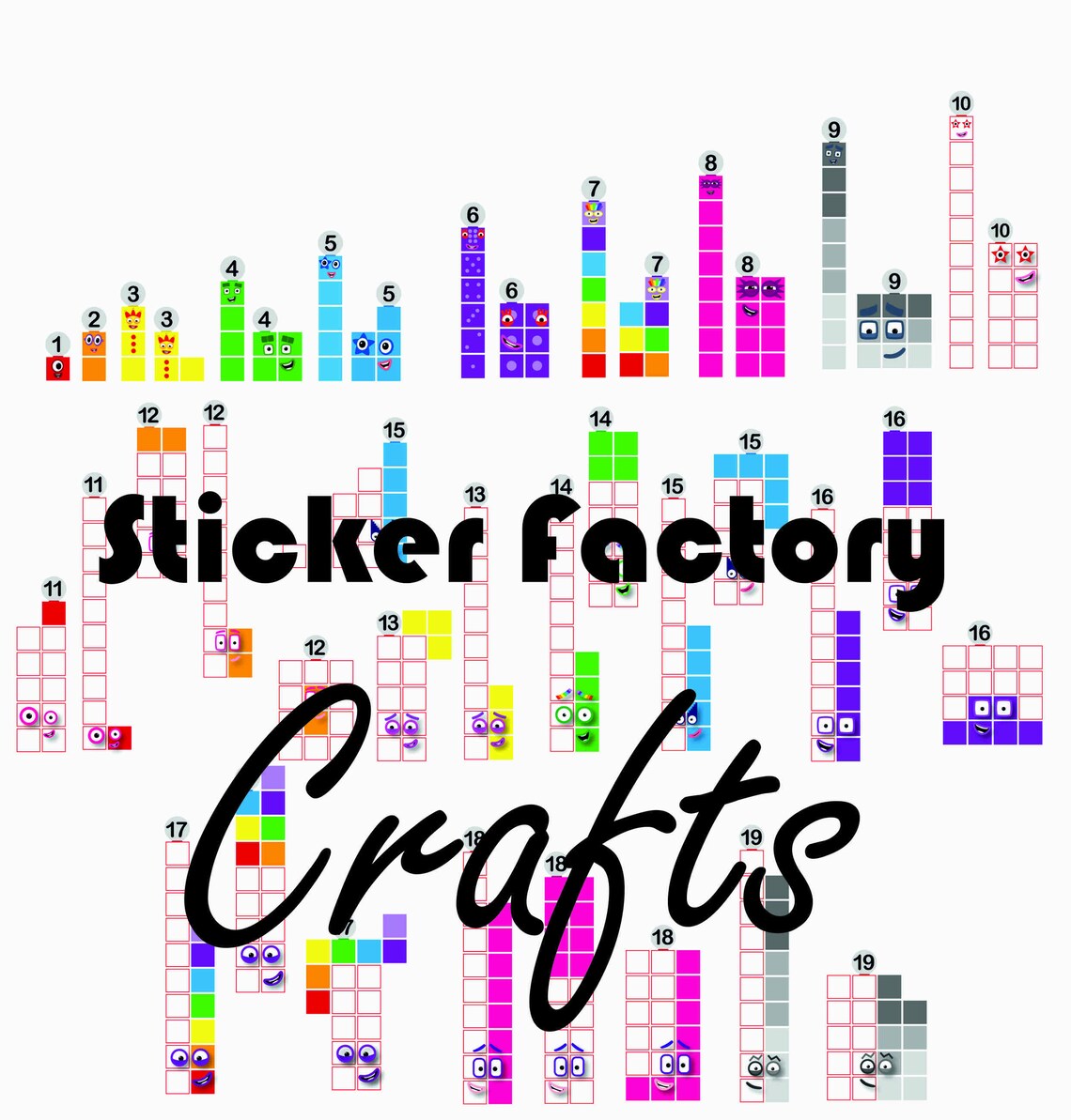 Print-at-home - Numberblocks 1 - 19 - Etsy