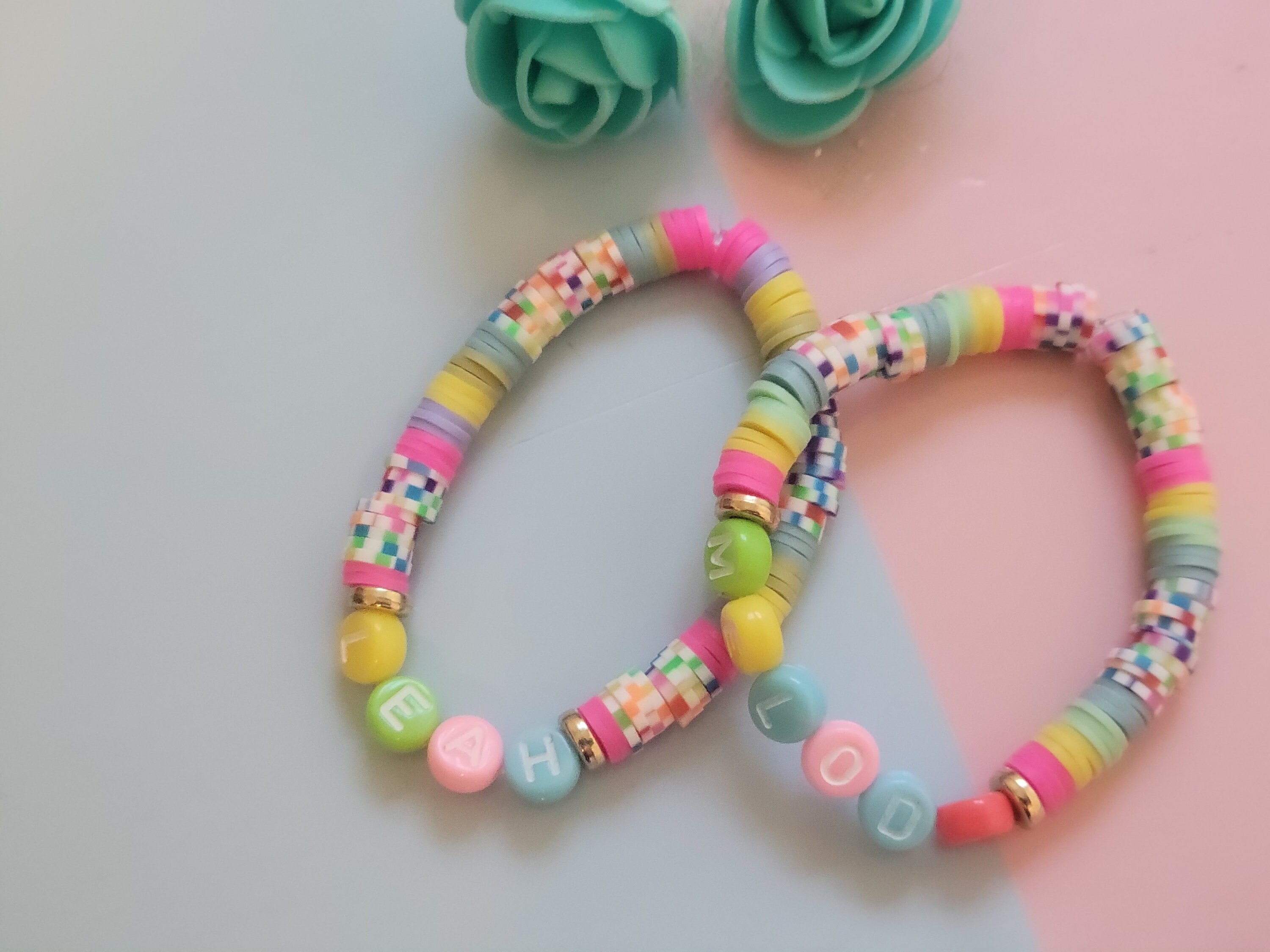 Kids Beaded Bracelet With Custom Name, Personalized Children's Gift ...