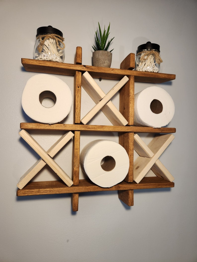 Toilet Paper Holder Tic Tac Toe Toilet Paper Shelf Wall - Etsy