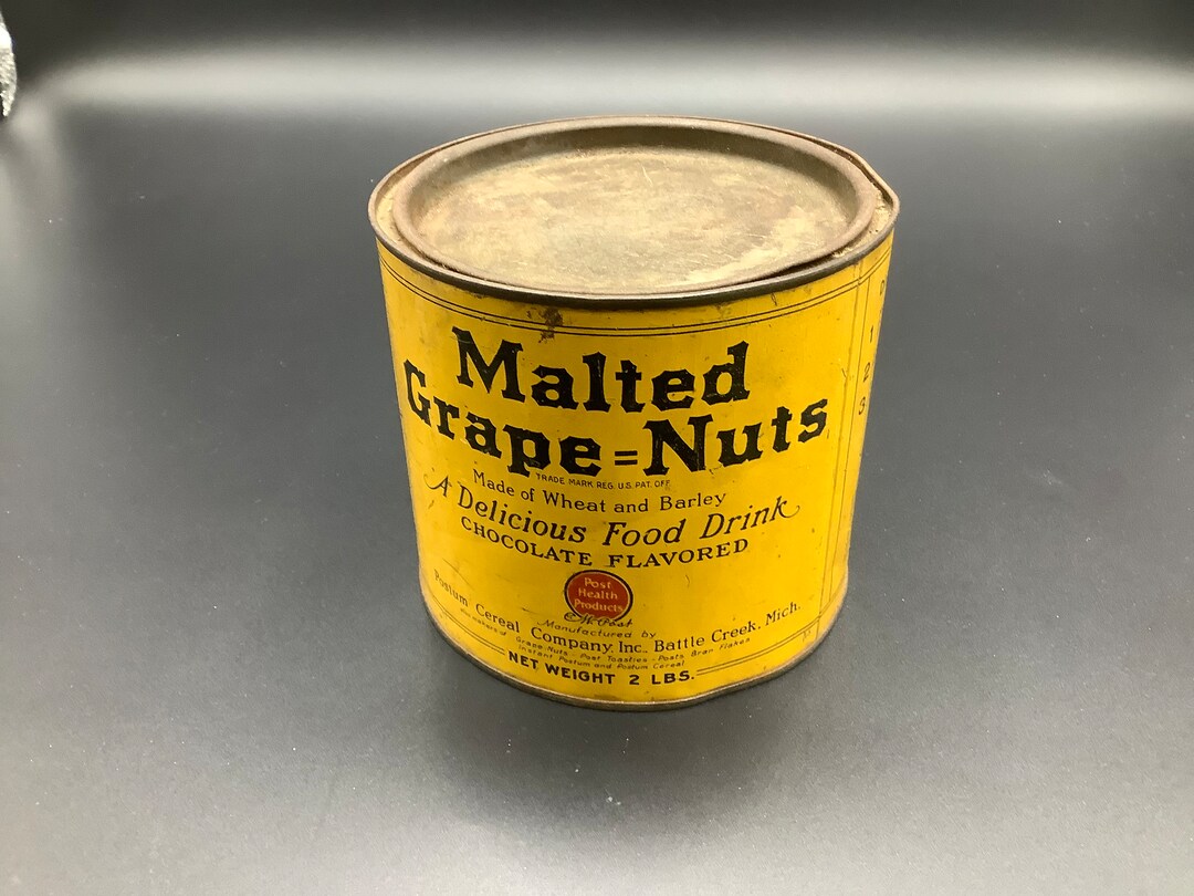 Rare 1920s Malted Grape Nuts Chocolate Flavored Round Tin - Etsy