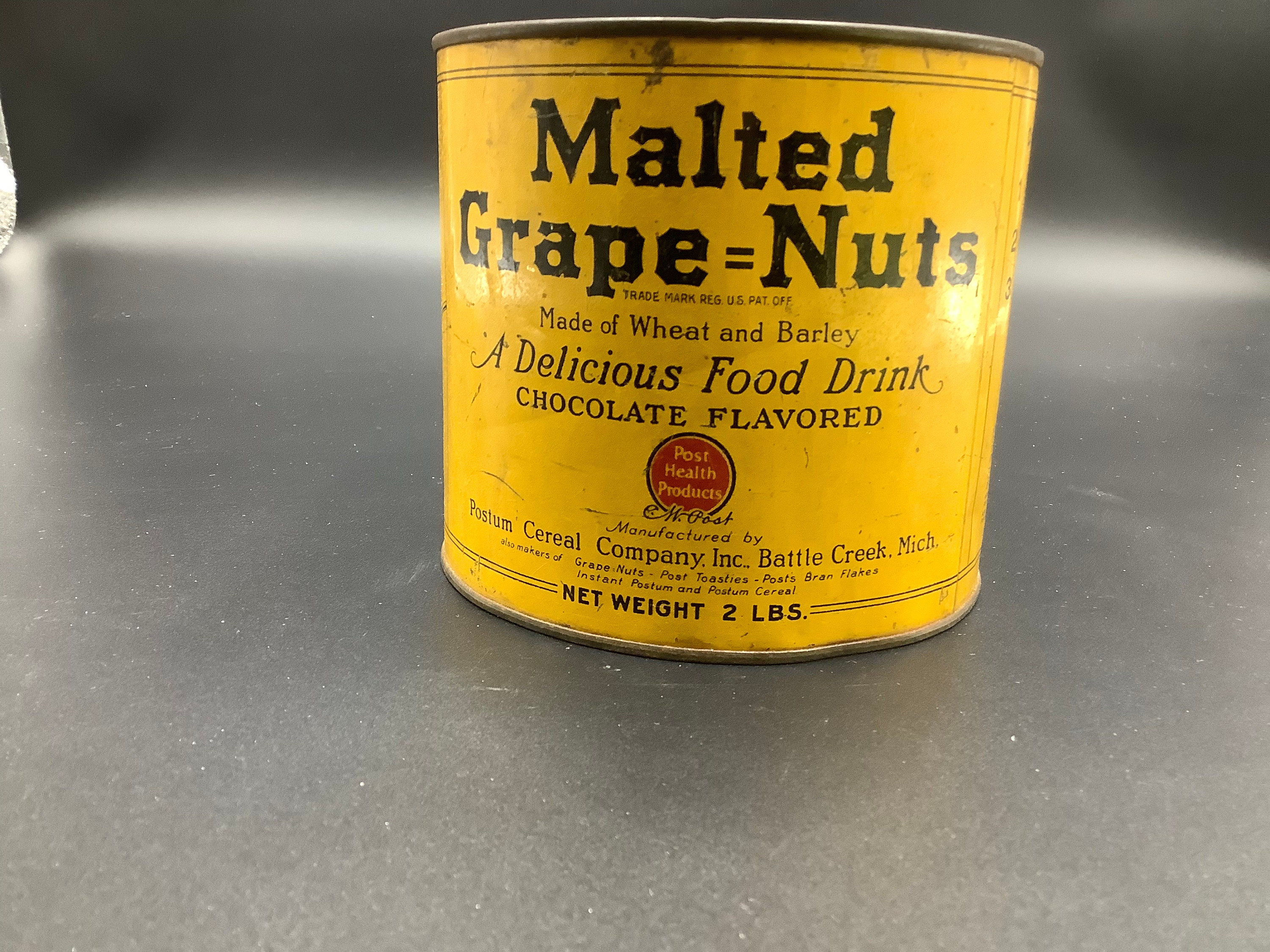 Rare 1920s Malted Grape Nuts Chocolate Flavored Round Tin - Etsy