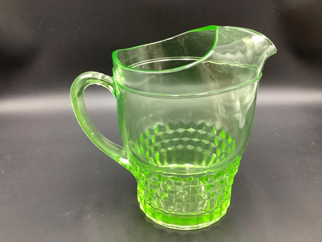Anchor Hocking Windsor Uranium Glass Pitcher - Etsy