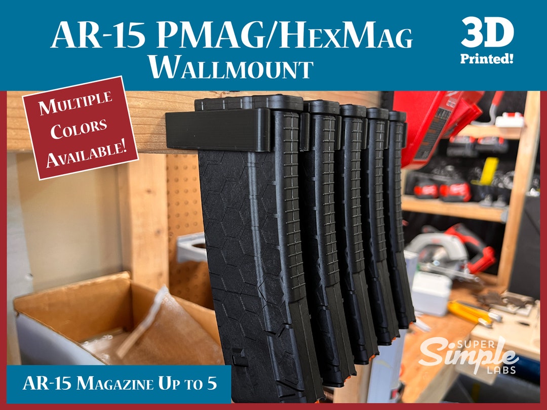 AR15 PMAG Hexmag Wall Mount, Holds 5 Magazines 3D Printed - Etsy