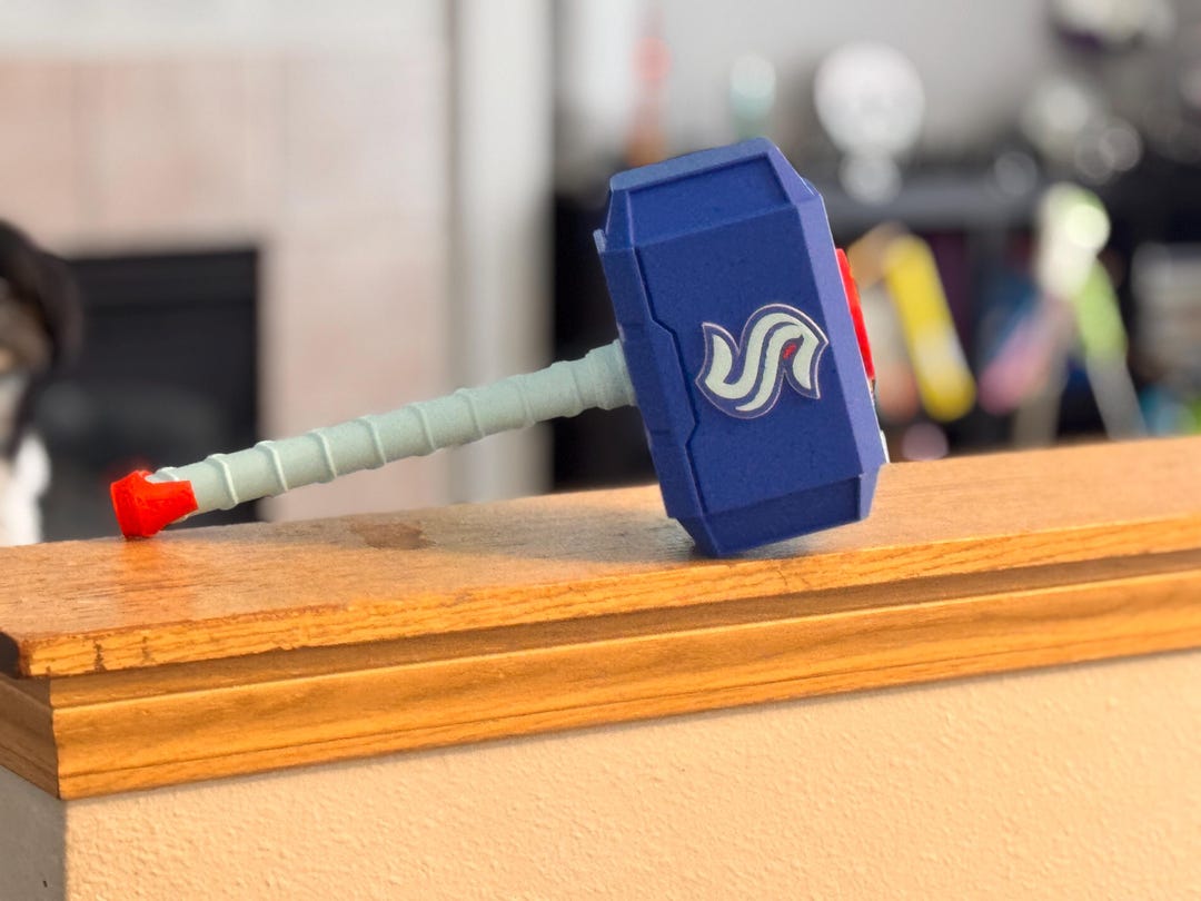 Seattle Kraken Thors Hammer 3D Printed Unique NHL Hockey-inspired ...